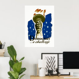 Democracy .. A Challenge - WPA Poster - | Zazzle