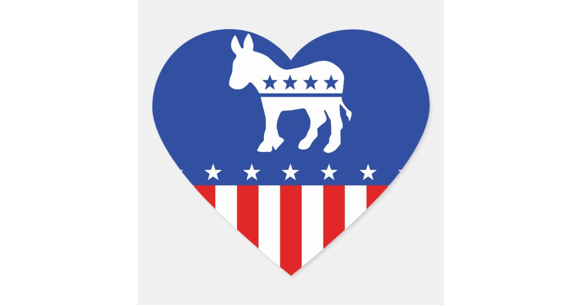 Democrat Donkey Heart Sticker | Zazzle