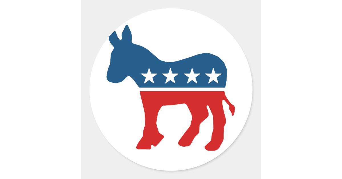 DEMOCRAT LOGO CLASSIC ROUND STICKER | Zazzle