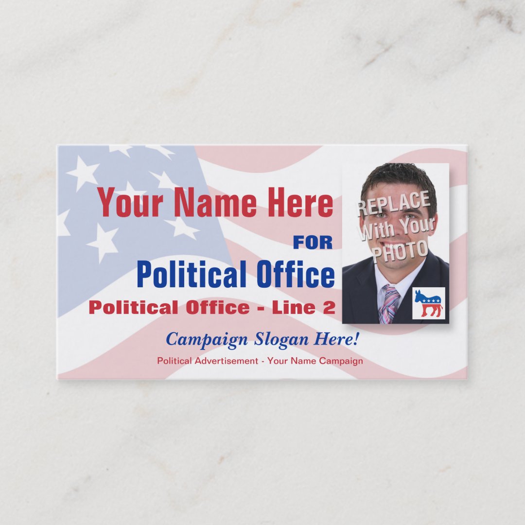 Democrat Political Election Campaign Business Card | Zazzle