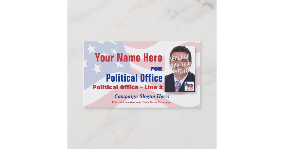Democrat Political Election Campaign Business Card | Zazzle