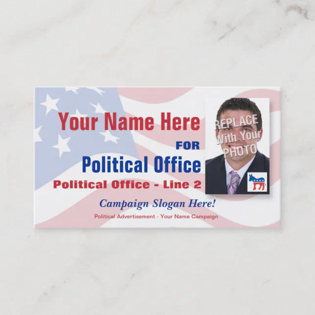 Democrat Political Election Campaign Business Card | Zazzle