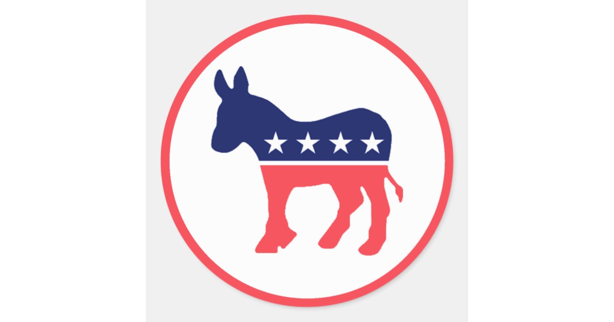 Democratic Donkey Classic Round Sticker | Zazzle