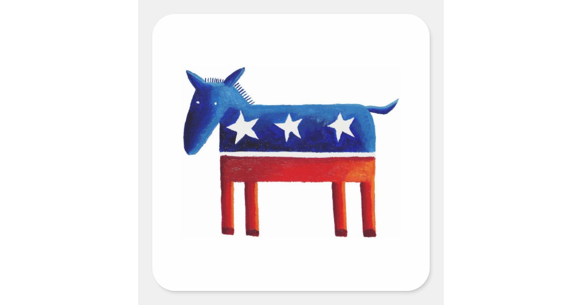 Democratic Donkey Square Sticker | Zazzle