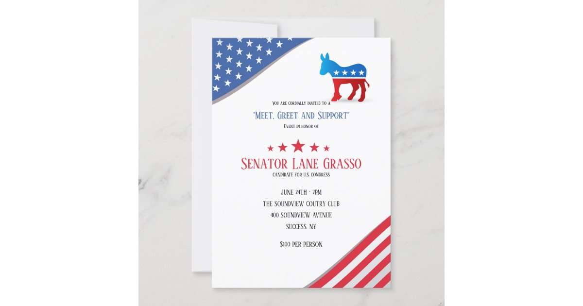 Democratic Fundraiser Invitation | Zazzle