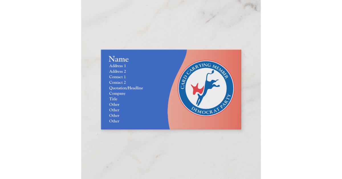 Democratic Party Business Card | Zazzle