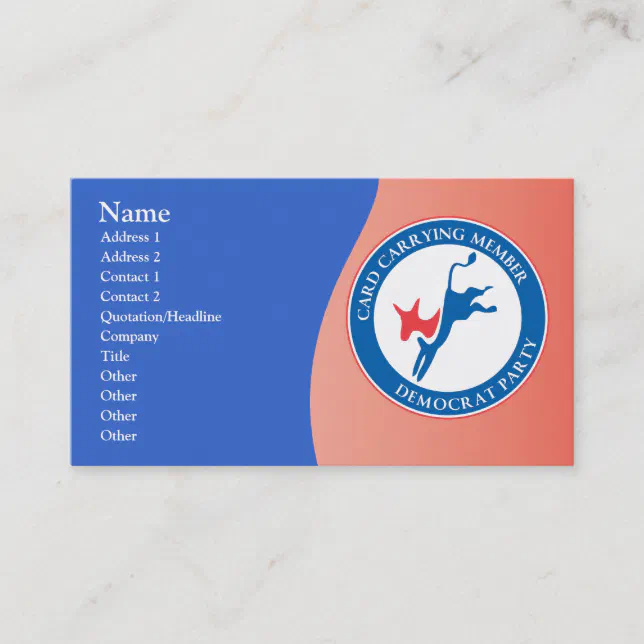 Democratic Party Business Card | Zazzle