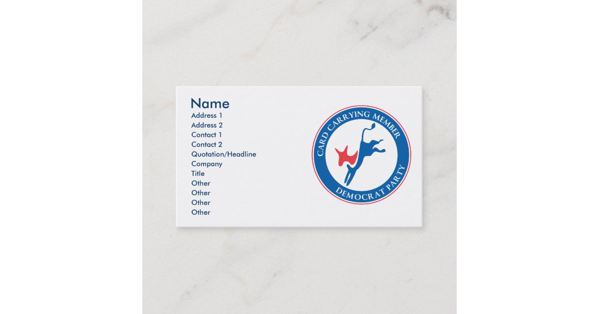 Democratic Party Business Card | Zazzle
