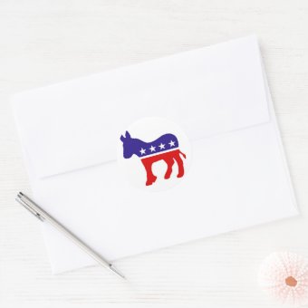 Democratic Party Donkey Round Stickers | Zazzle