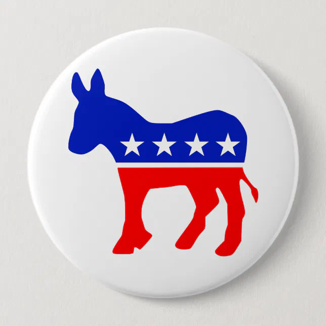 Democratic Party Political Emblem (Donkey) Button | Zazzle