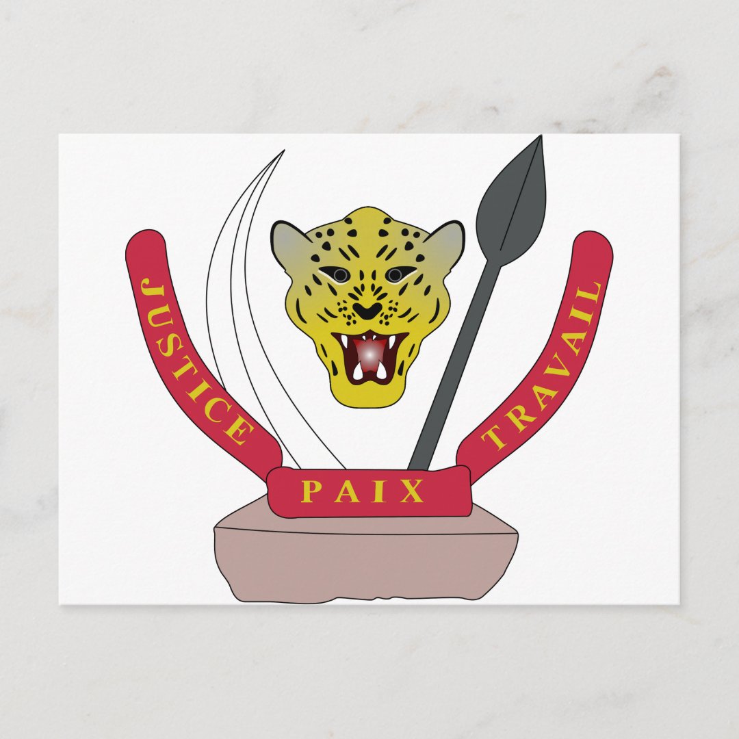Democratic Republic of the Congo Coat of Arms Postcard | Zazzle