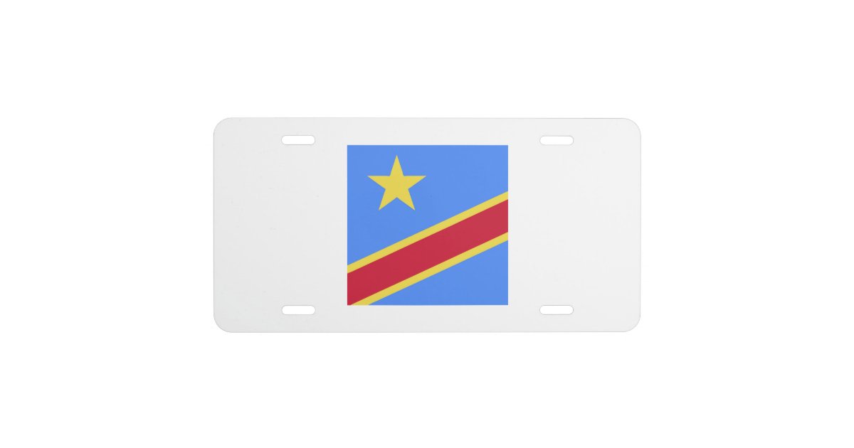 Democratic Republic of the Congo Flag Emblem License Plate | Zazzle