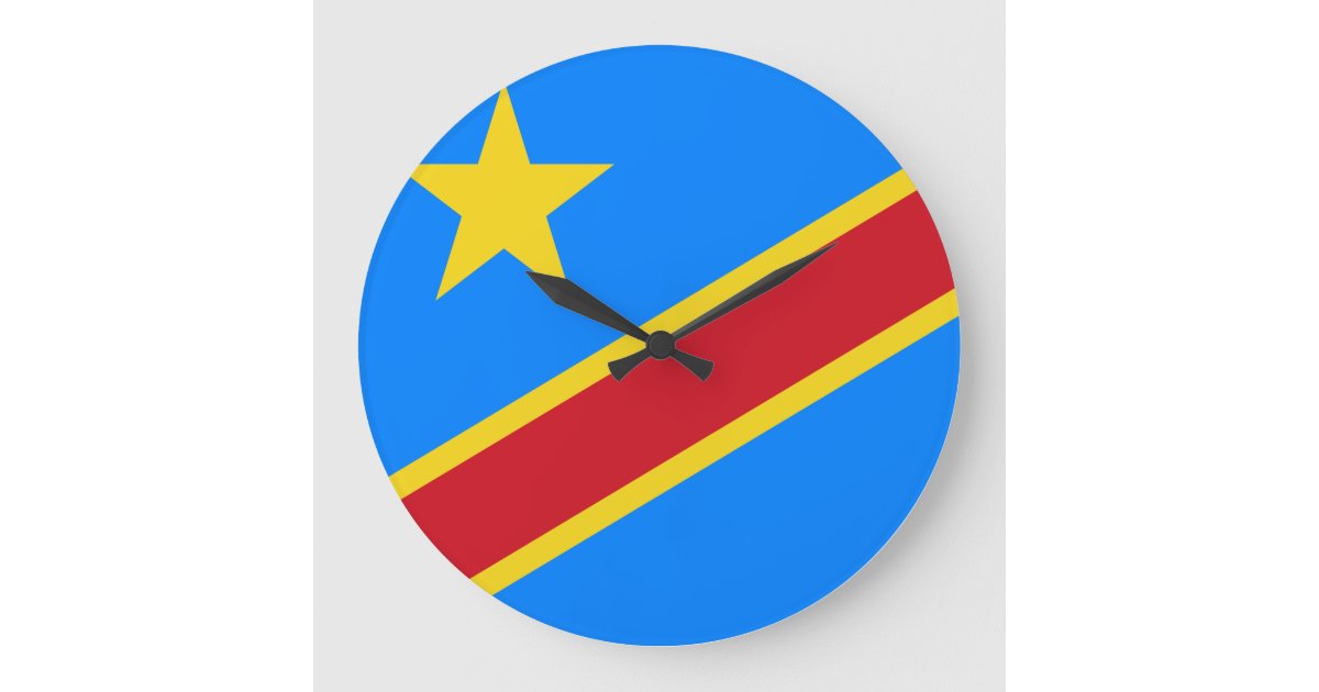 Democratic Republic of the Congo Flag Large Clock | Zazzle