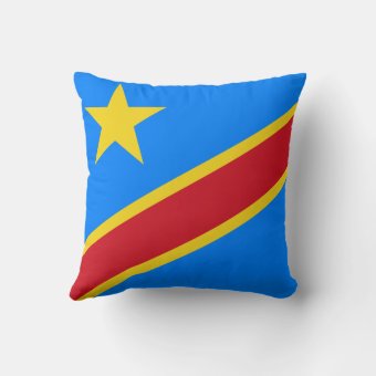 Democratic Republic of the Congo Flag Throw Pillow | Zazzle