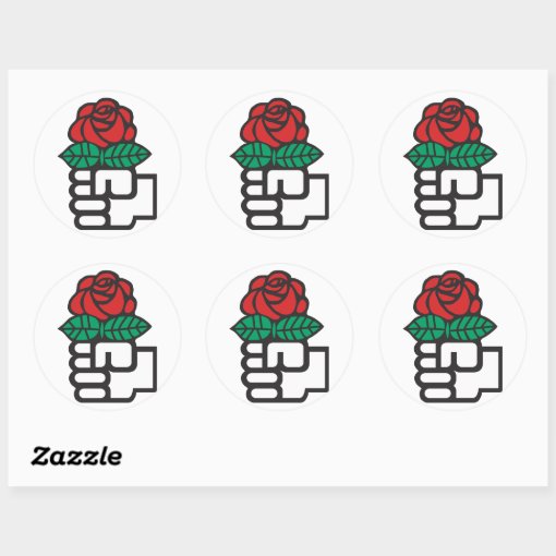 Democratic Socialism (the fist and rose symbol) Classic Round Sticker ...