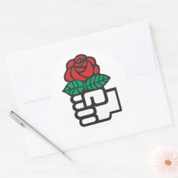 Democratic Socialism (the fist and rose symbol) Classic Round Sticker ...