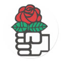 Democratic Socialism (the fist and rose symbol) Classic Round Sticker ...