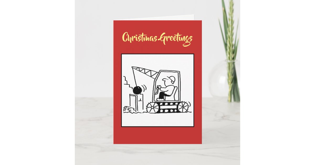 Demolition Contractor Christmas Card | Zazzle
