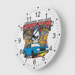 Demolition Derby Large Clock | Zazzle