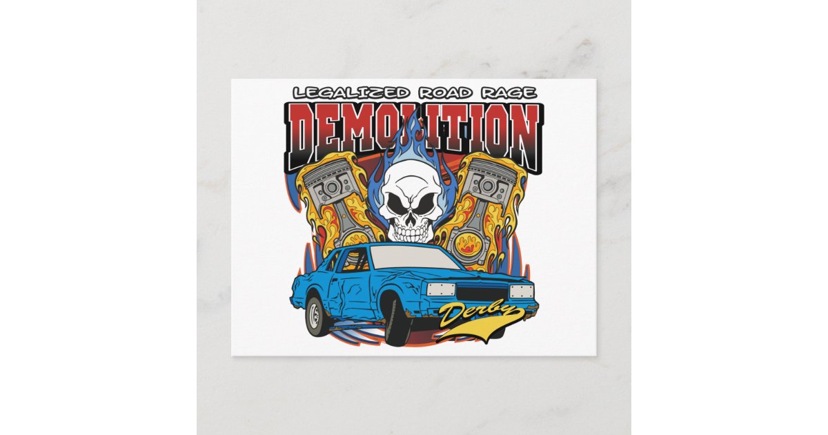Demolition Derby Postcard | Zazzle