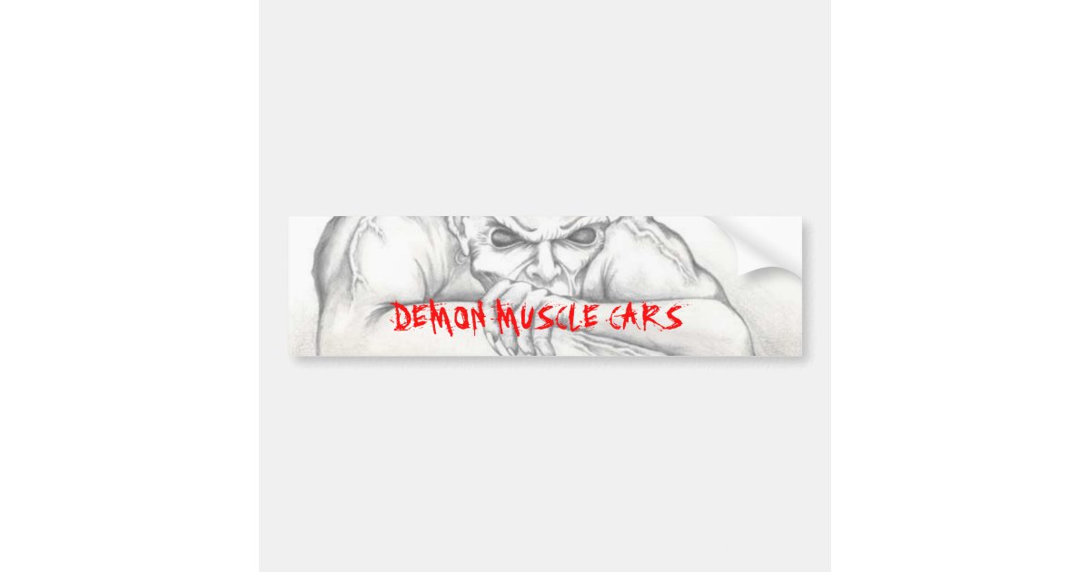 DEMON BUMPER STICKER, DEMON MUSCLE CARS BUMPER STICKER | Zazzle