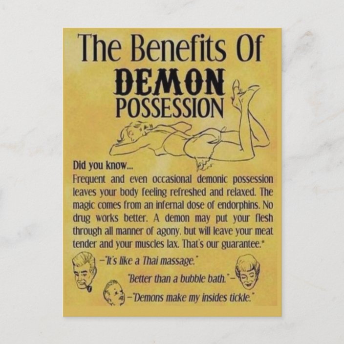 demon possession postcard | Zazzle.com