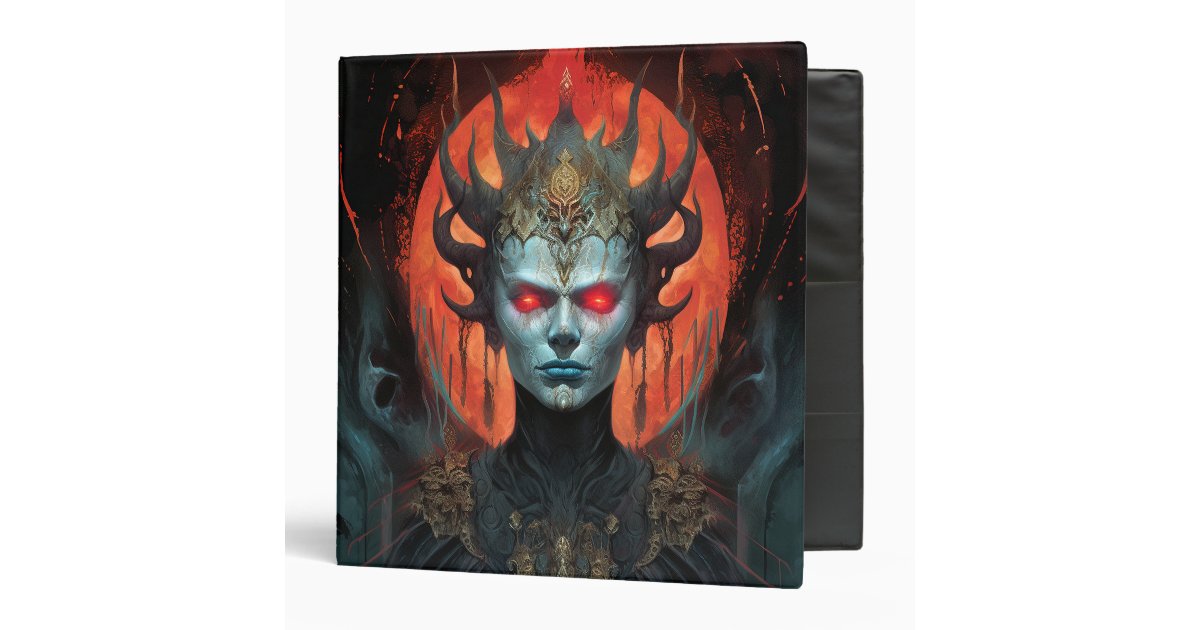 Demon Queen Dark Goddess Fantasy Art 3 Ring Binder | Zazzle