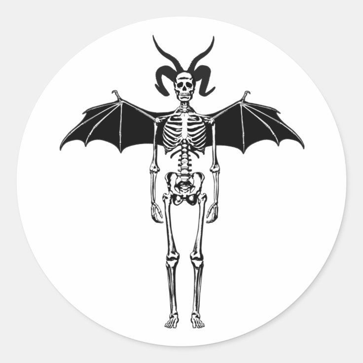 Demon Skeleton Angel goth Original dark Horror Art Classic Round ...