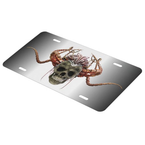 Demon Skull with Helmet Gothic License Plate | Zazzle
