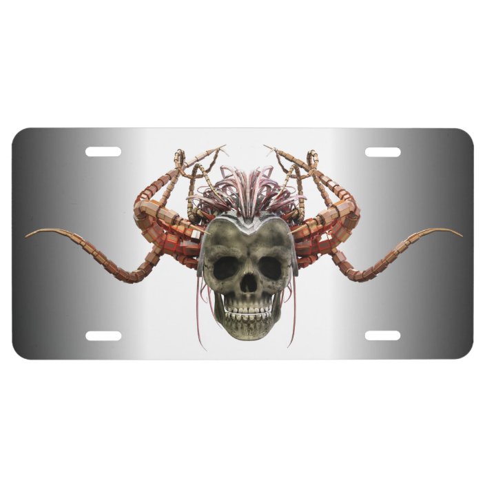 Demon Skull with Helmet Gothic License Plate | Zazzle.com