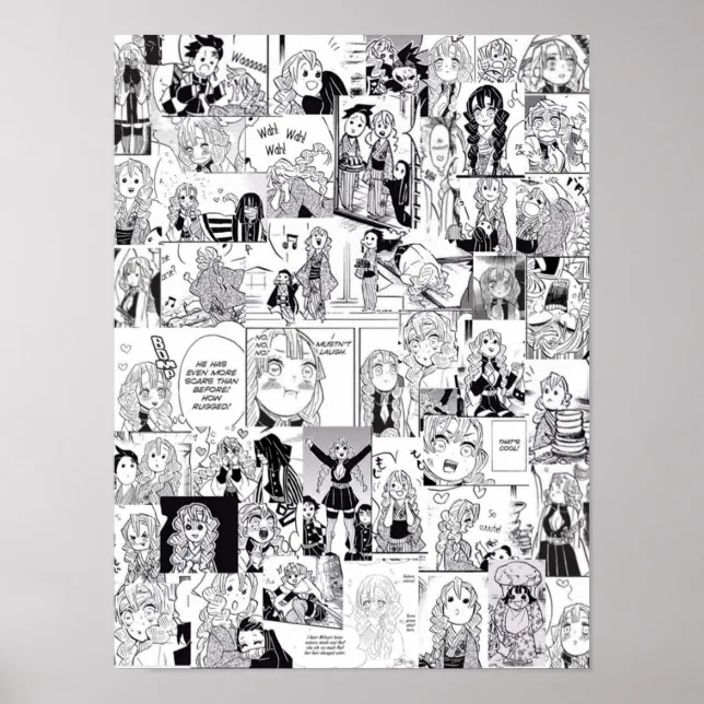 Demon Slayer Mitsuri Kanroji Collage Poster | Zazzle