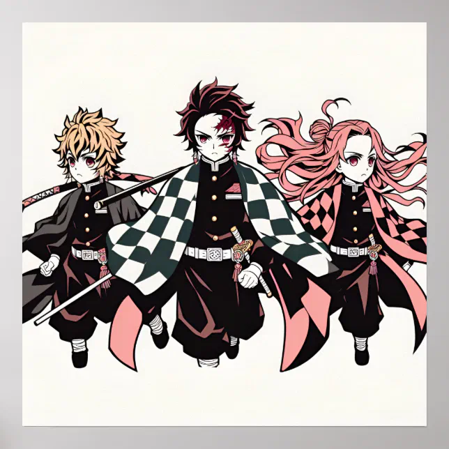 Demon Slayer Tanjiro, Nezuko, Zenitsu Poster | Zazzle