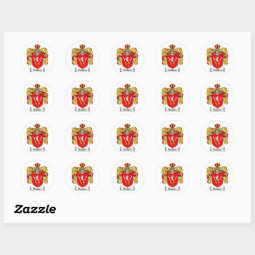 DEMPSEY FAMILY CREST - DEMPSEY COAT OF ARMS CLASSIC ROUND STICKER | Zazzle