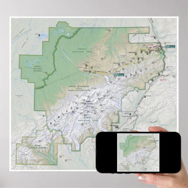 Denali (Alaska) map poster | Zazzle