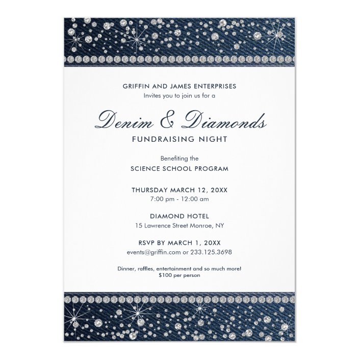 Denim and Diamonds Invitation | Zazzle.com