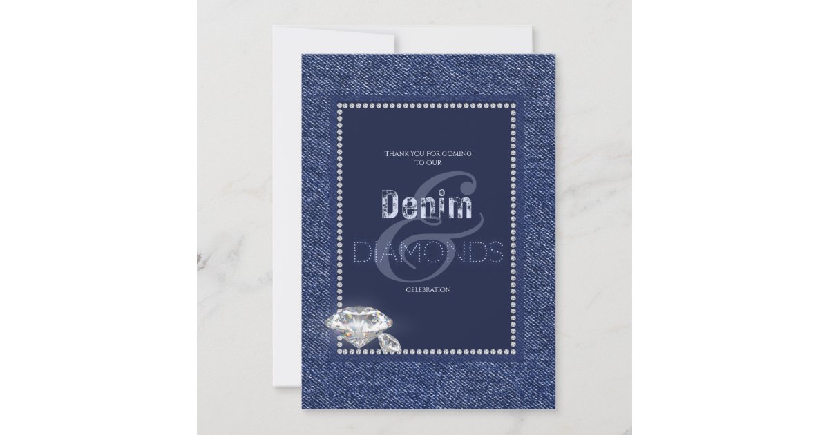 Denim and diamonds invitation | Zazzle