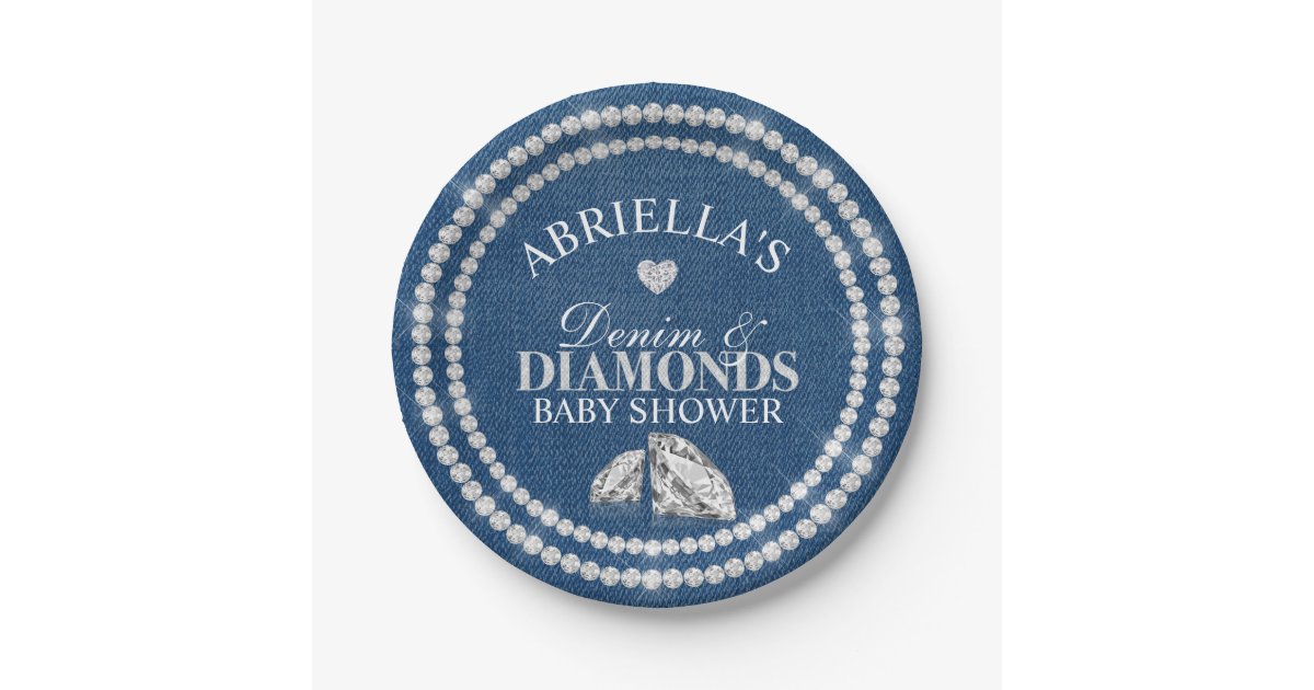 Denim and Diamonds Paper Plates | Zazzle