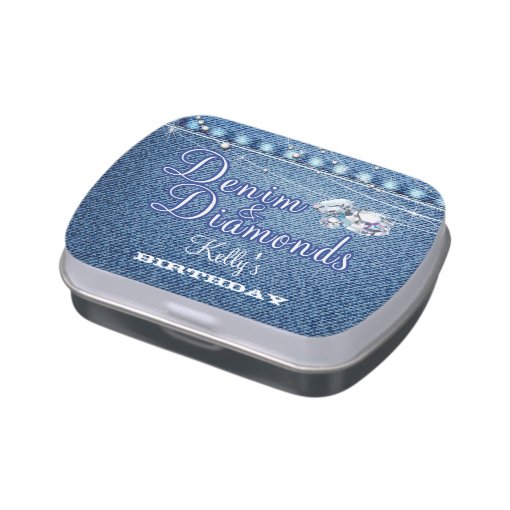 Denim and Diamonds Party Candy Tin | Zazzle