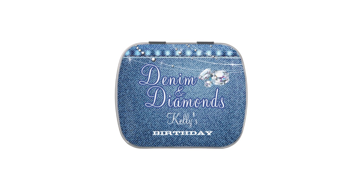 Denim and Diamonds Party Candy Tin | Zazzle