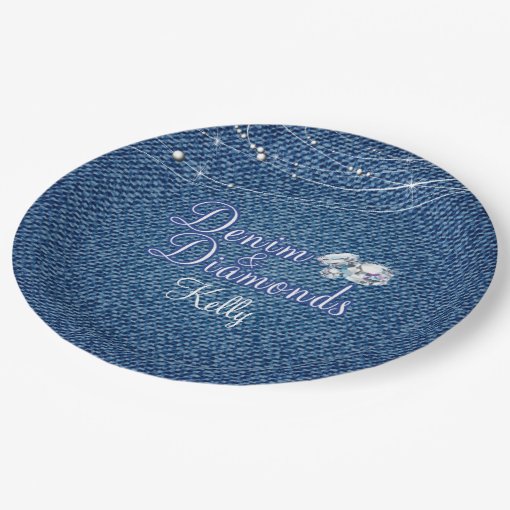 Denim and Diamonds Party Paper Plates | Zazzle