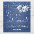 Denim and Diamonds Wine Label | Zazzle