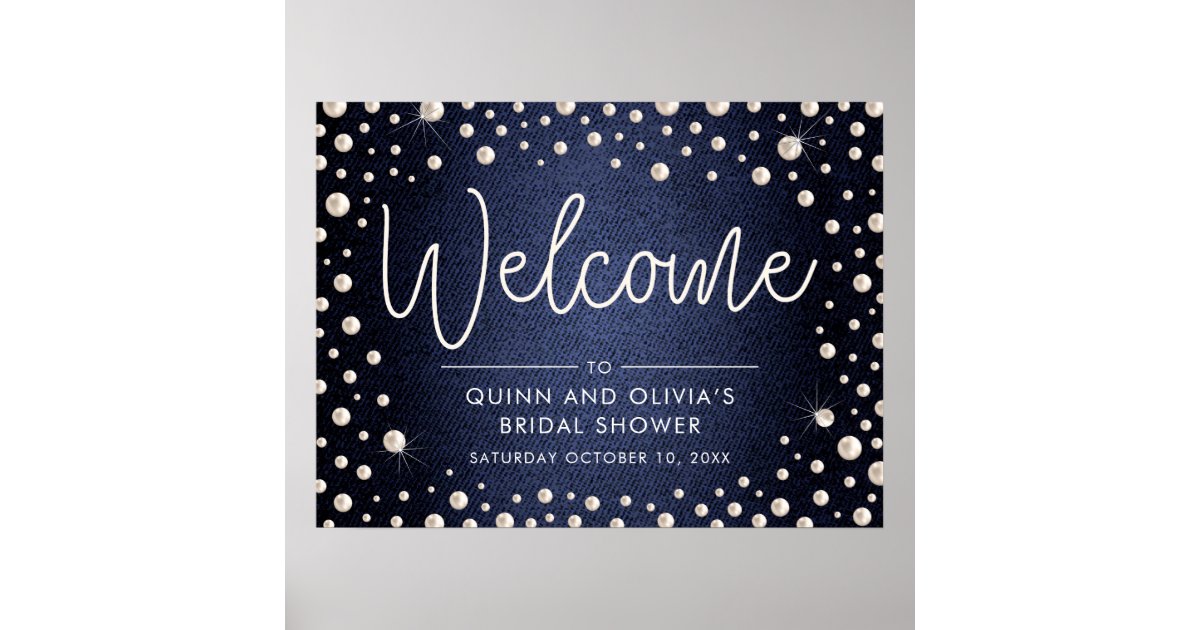Denim and Pearls Welcome Sign | Zazzle
