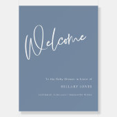 Denim Blue Baby Shower Welcome Sign | Zazzle