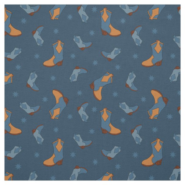 Western Cowboy Pattern Fabric | Zazzle