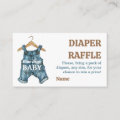 Denim Blue Jean Baby Boy Baby Shower Diaper Raffle Enclosure Card | Zazzle