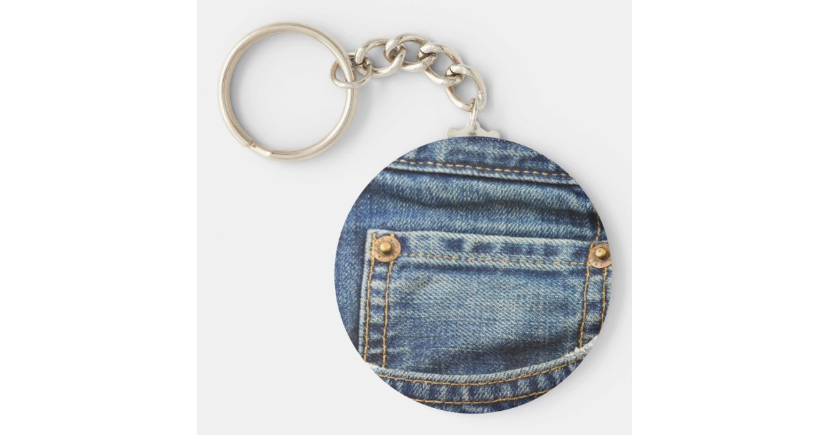 Denim - Blue Jean Pocket Keychain | Zazzle