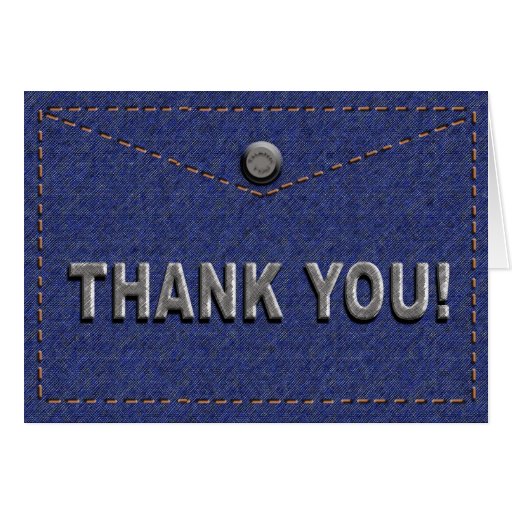 DENIM "Blue Jeans" Look THANK YOU Cards | Zazzle