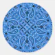 Denim Blue Paisley Western Bandana Scarf Print Classic Round Sticker ...