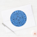 Denim Blue Paisley Western Bandana Scarf Print Classic Round Sticker ...