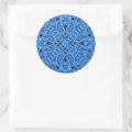 Denim Blue Paisley Western Bandana Scarf Print Classic Round Sticker ...